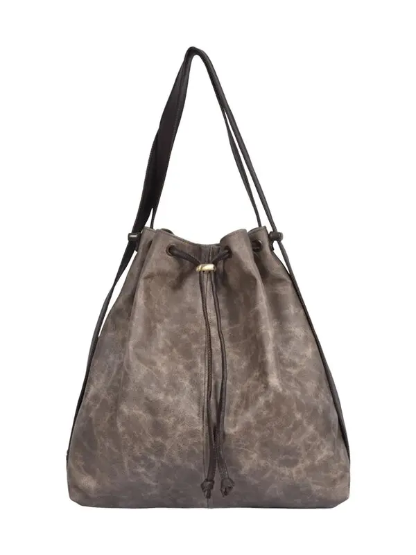 OWEN BARRY Leather Backpack/shoulder Bag - Grey