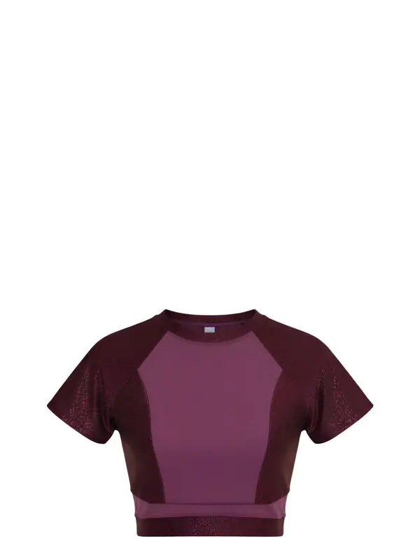 BEFITNESSLOU Leopard Jacquard Crop Top - Red