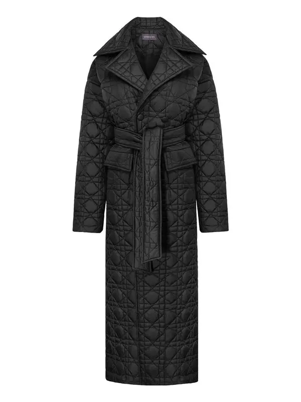 MANDRAGORA Quilted Nylon Coat - Black
