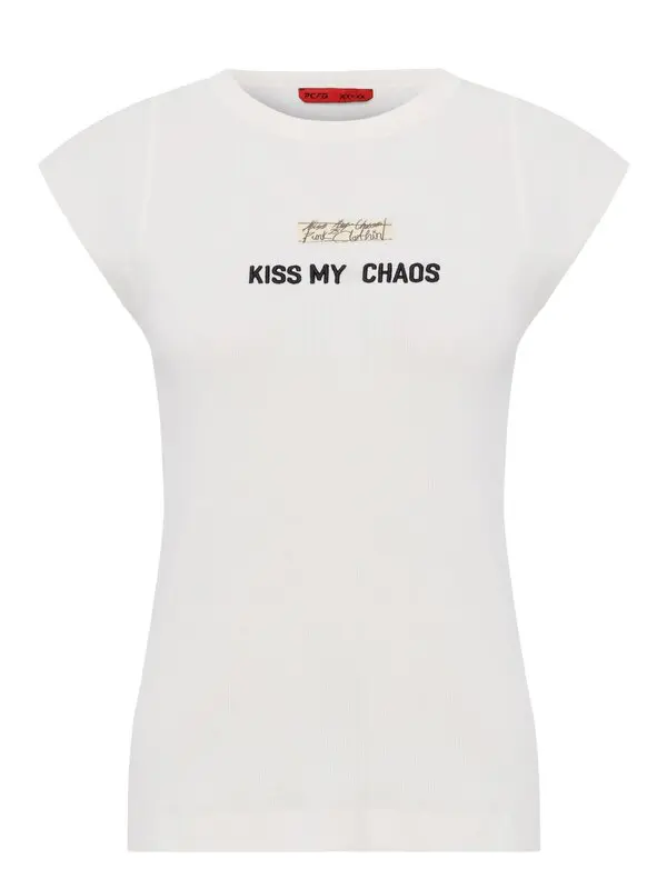 PCFG Cotton Rib Tank Top With Patch - White