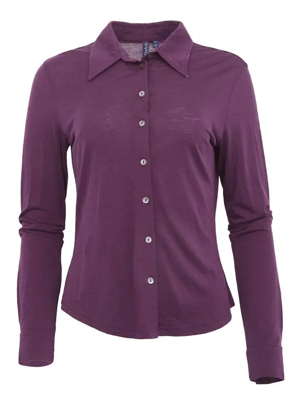 LORDS OF HARLECH Merino Wool Jersey Shirt - Purple