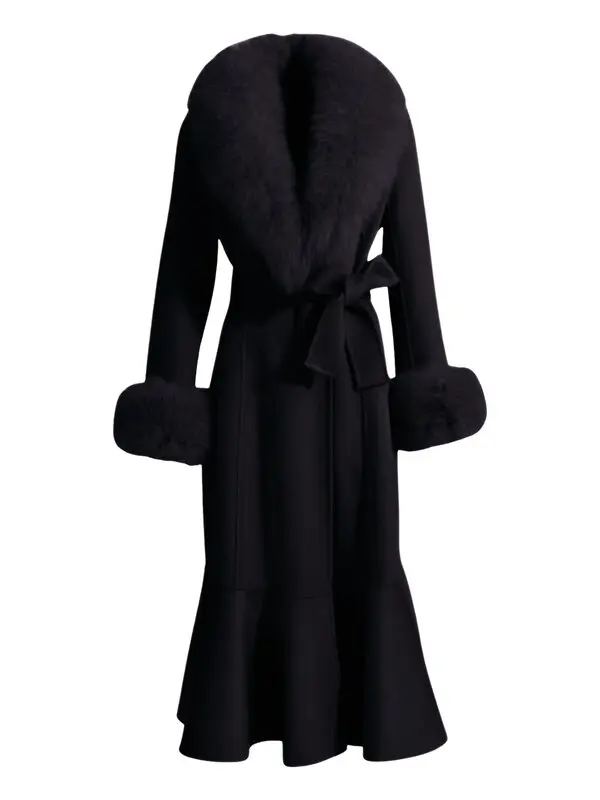 HORTONS ENGLAND Westminster Cashmere Peplum Coat - Black