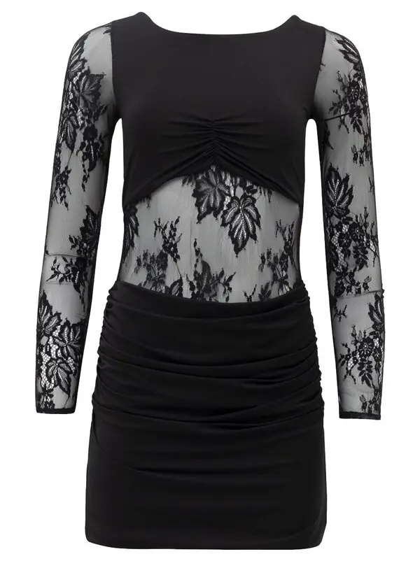 FOREVER YOUNG THE LABEL Valerie Mini Lace Dress - Black