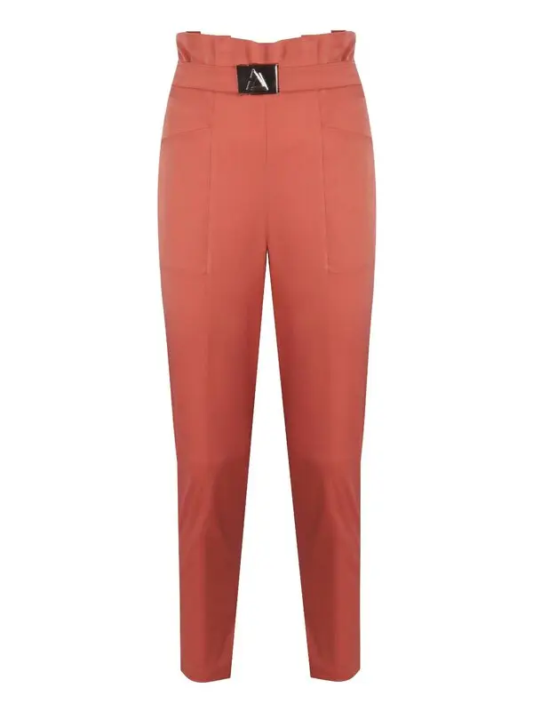 MIRIMALIST Carrot Pants With Belt - Rose Gold