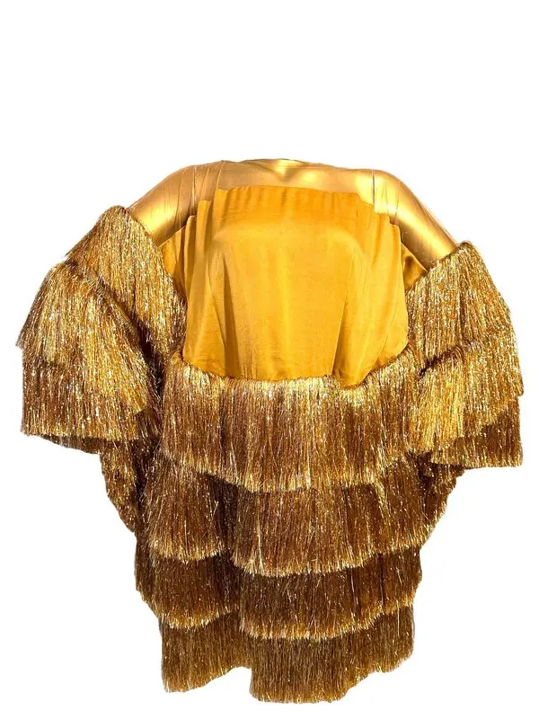 JULIA CLANCEY Backless Fringe Dress - Gold