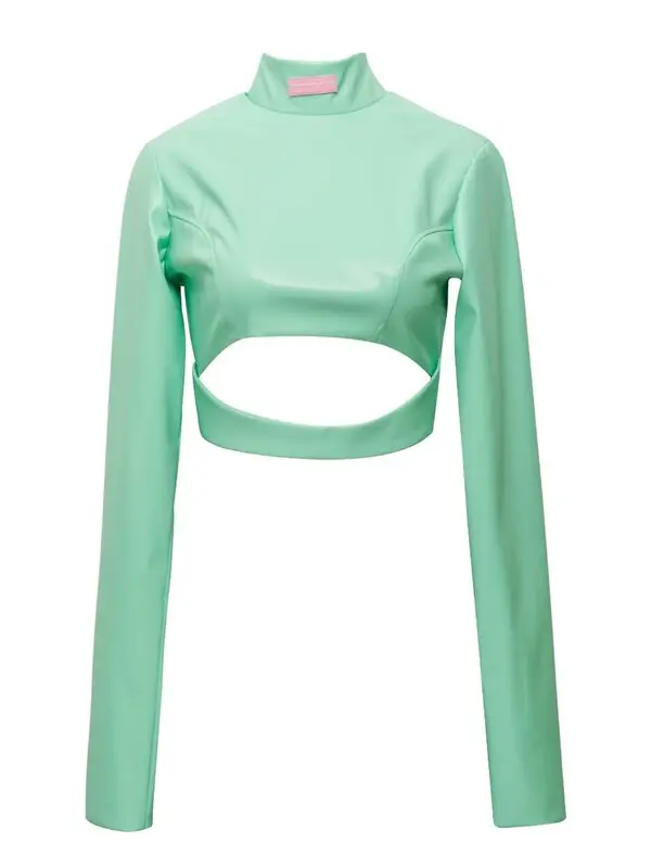 PALOMA LIRA Litzy Long Sleeve Crop Top - Green
