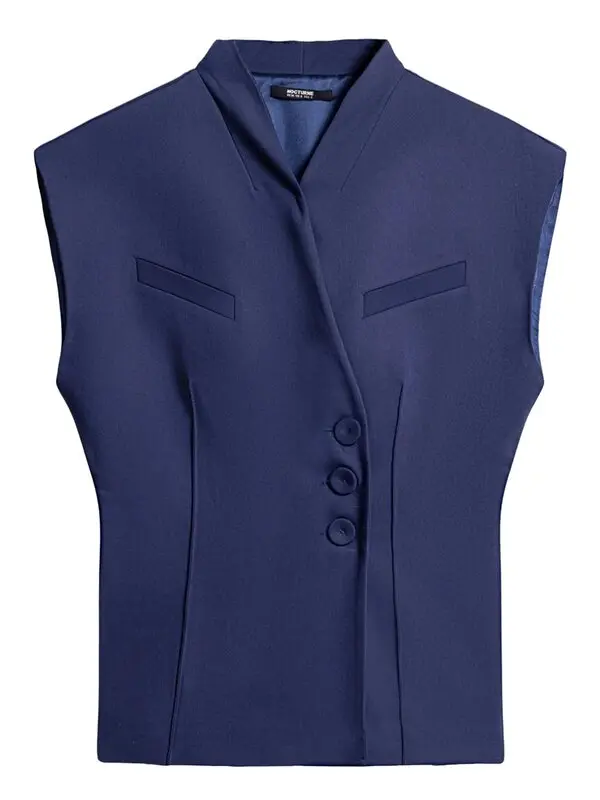 NOCTURNE Tailored Sleeveless Vest - Blue