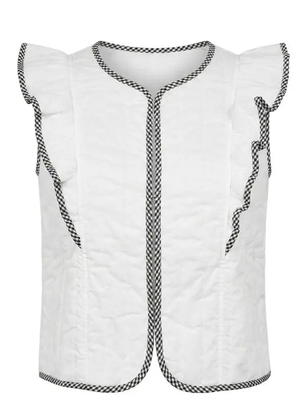 NOOKI DESIGN Aster Padded Frill Gilet - White