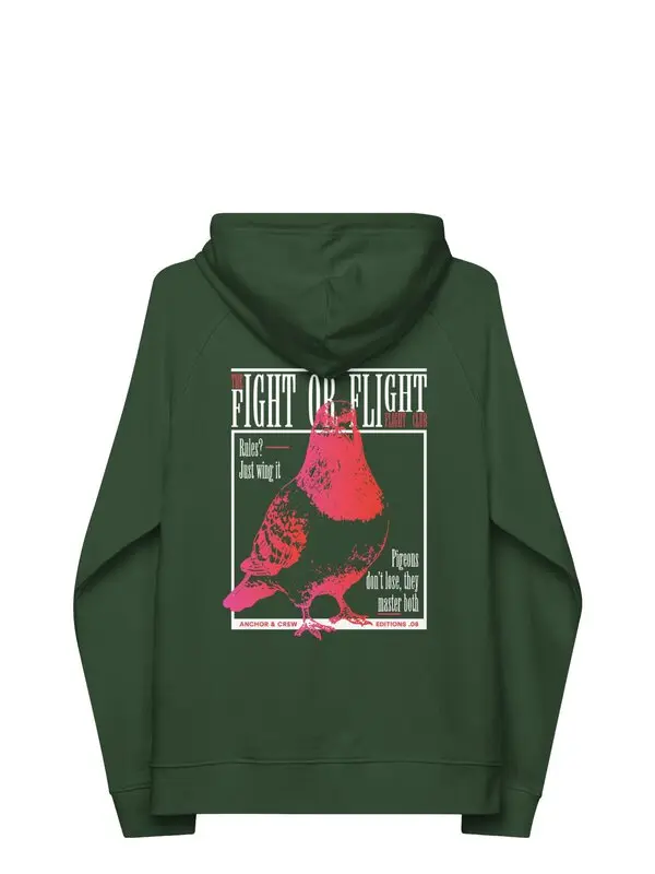 ANCHOR & CREW Fight Or Flight" Organic Cotton Hoodie - Green