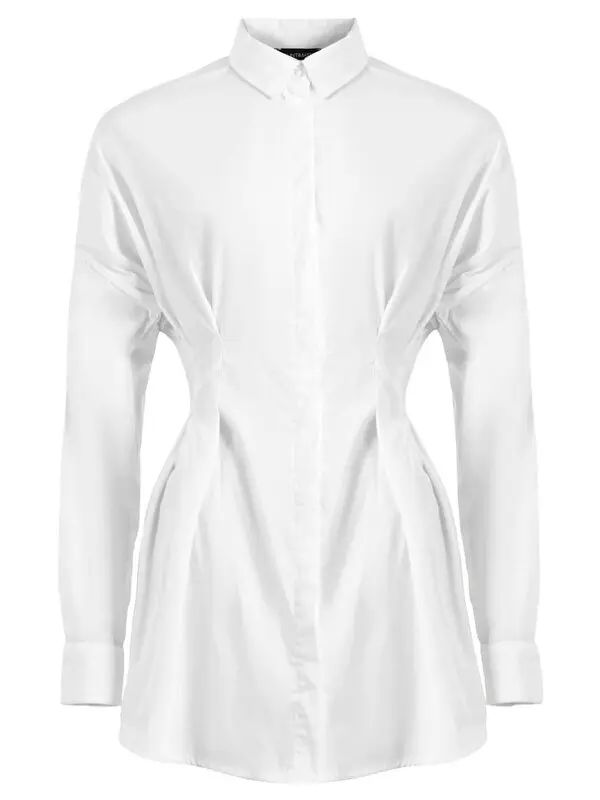 OW Ella Fitted Long Sleeve Shirt Dress - White