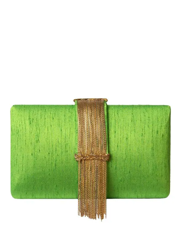SIMITRI Moss Fringe Clutch - Green