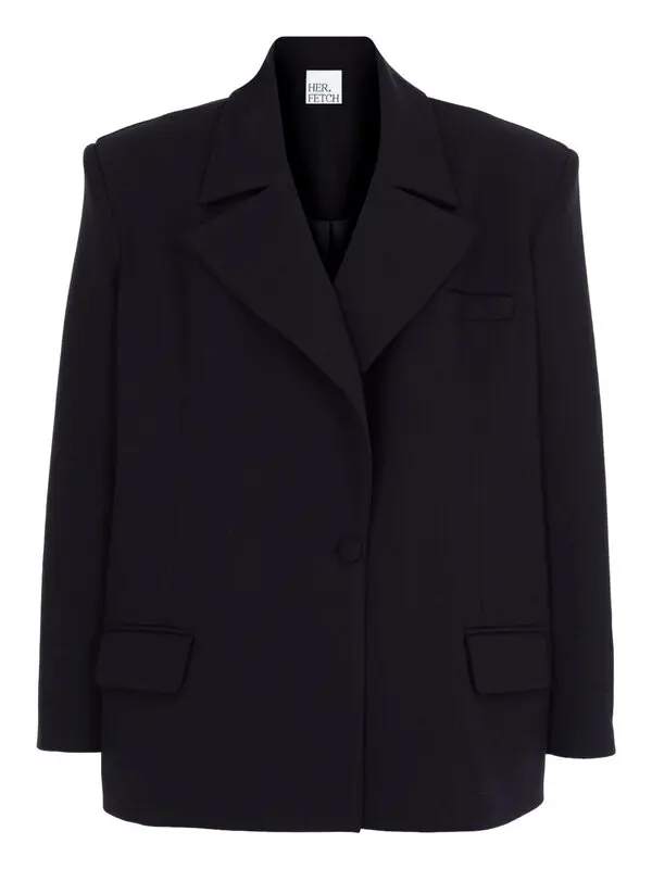 HERFETCH Oversized Crepe Jacket - Black