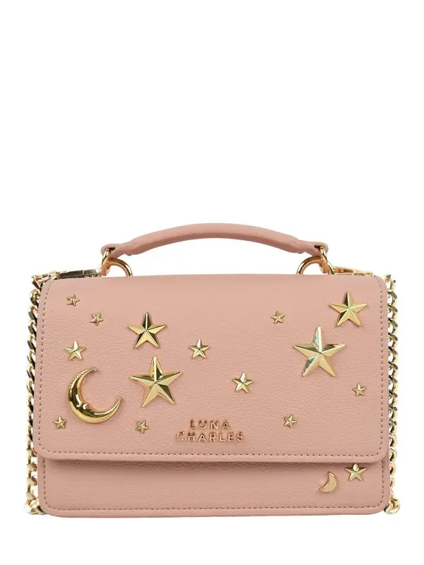LUNA CHARLES Nova Star Studded Crossbody Bag - Orange