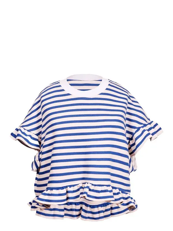IOANA CIOLACU Striped Peony Blouse - Blue/white