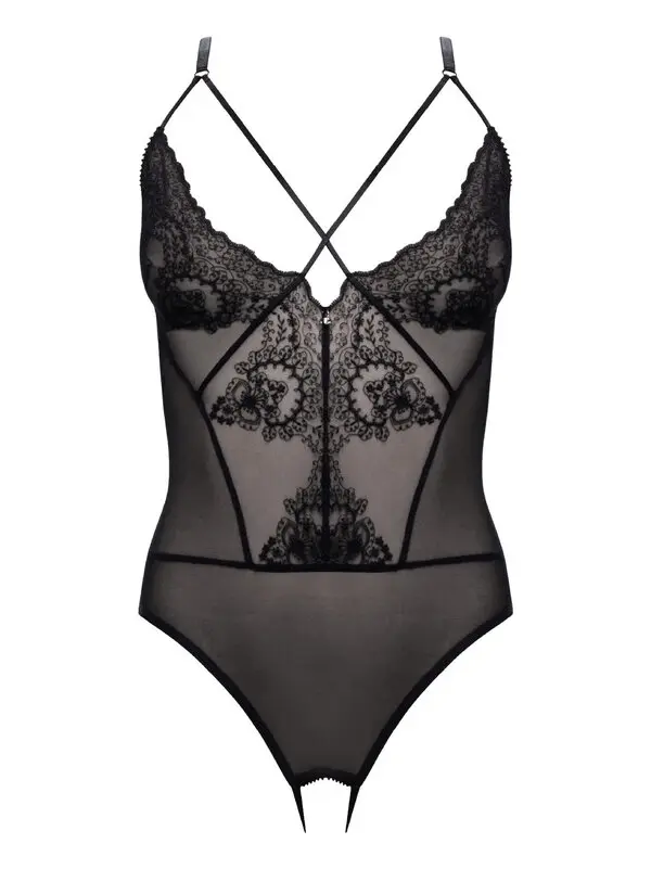 BONBON LINGERIE Luna Ouvert Bodysuit - Black