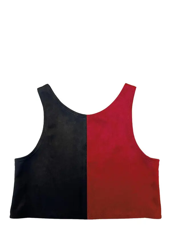 BY NOA RAWITZ Ultra Suede Sleeveless Color Blocked Top - Black/red