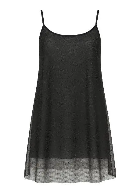 CONQUISTA Sheer Layer Mini Dress - Black