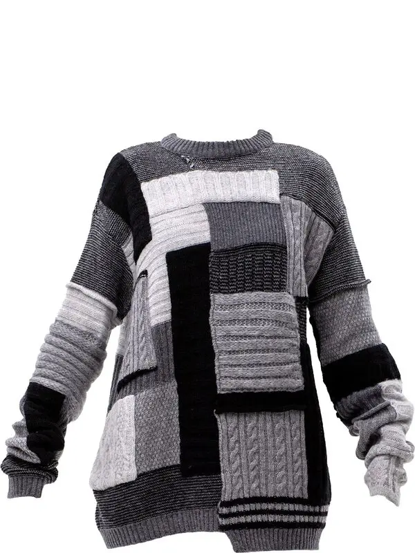 MAISON BOGOMIL Chunky Patchwork Sweater - Black