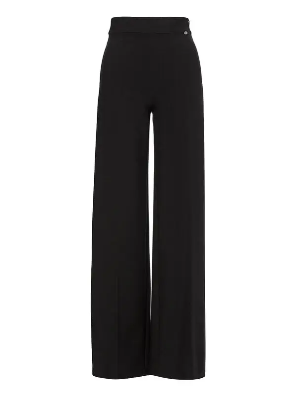 NISSA Crystal-embellished Cut-out Pants - Black