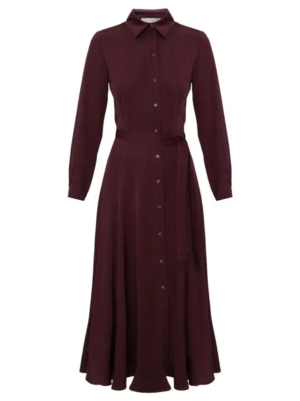 UNDRESS Anouk Burgundy Shirt Dress - Red