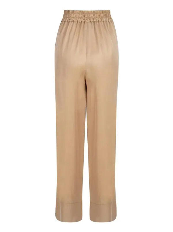 FIOLAS Silk Aura Pants - Beige