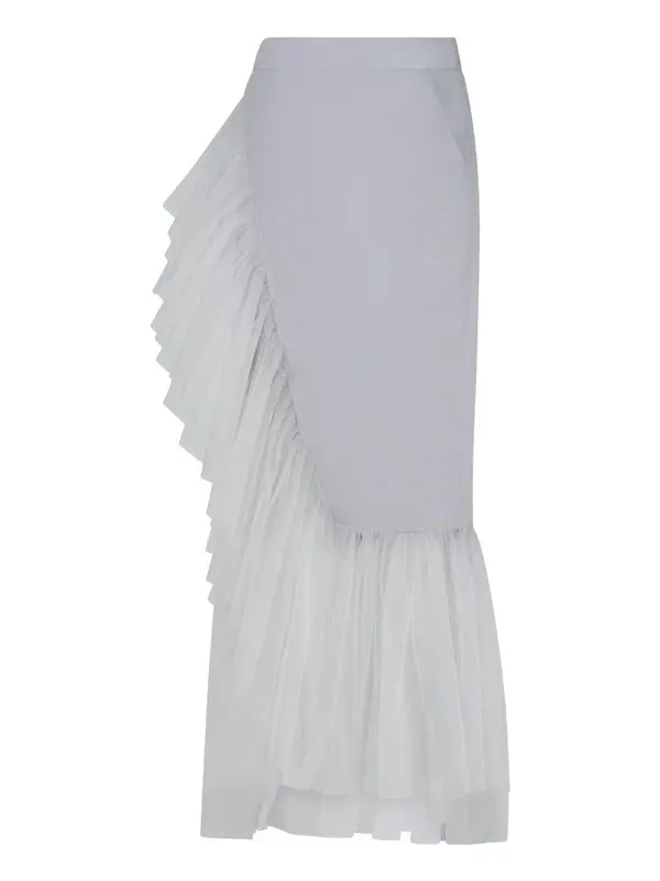 HELENE GALWAS Bertare Tulle Flounce Wrap Skirt - Grey/silver