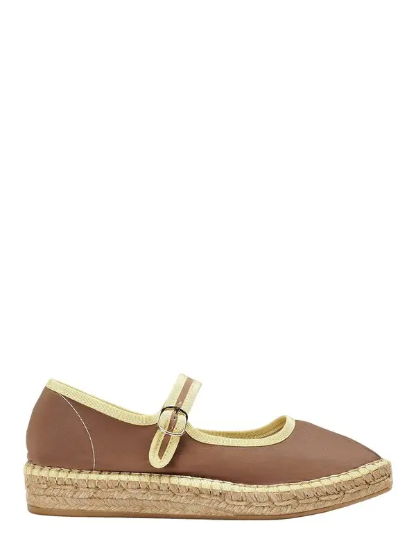 NAGUISA Peonia Mary Jane Espadrilles - Brown