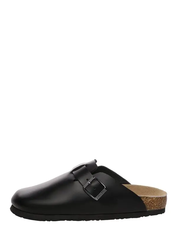 EVERAU AUSTRALIA Hardhead Leather Clog Sandals - Black