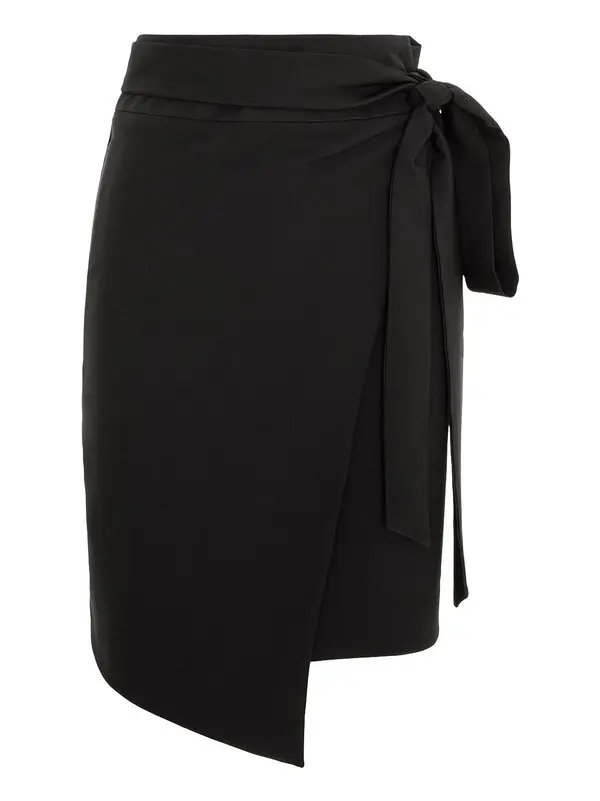 CONCEPT A TROIS Asymmetric Wrap Skirt - Black
