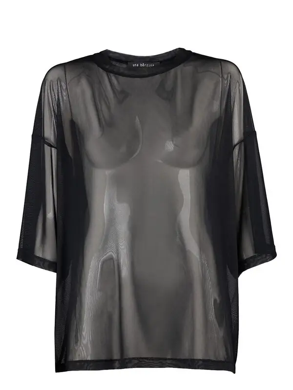 UNA BERZINA Oversized Mesh T-shirt - Black