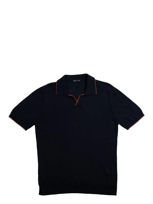 EIGHT X Sable Short Sleeve Knit Polo Navy - Blue