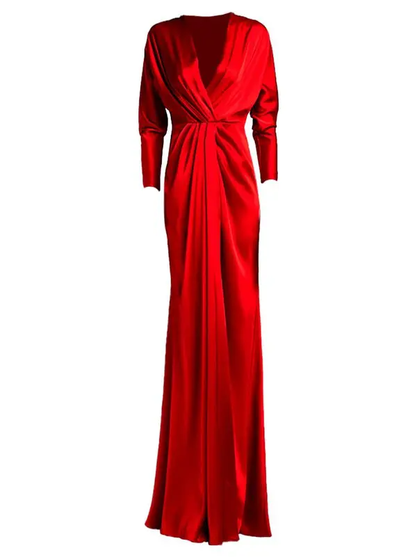 ALINA CERNATESCU Isadora Triacetate Maxi Dress - Red