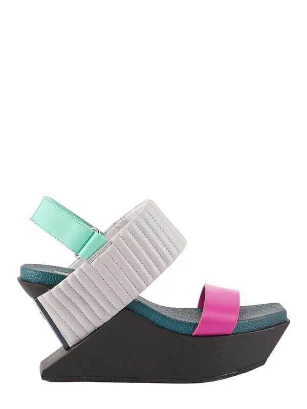 United Nude Delta Wedge Puffier Sandals - White/black