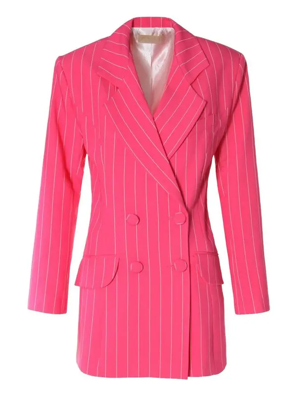 AGGI BY HALEWSKI Tiffany Hot Long Double-breasted Blazer - Pink