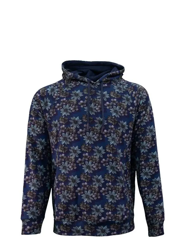 LORDS OF HARLECH Hank Italian Floral Hoodie - Blue