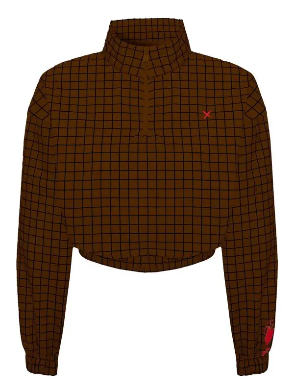 PCFG Parachute Crop Sweatshirt - Black/brown