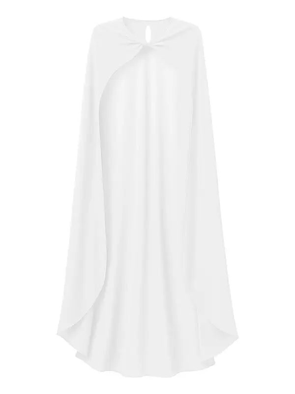 NAZLI CEREN Reya Chiffon Cape - White