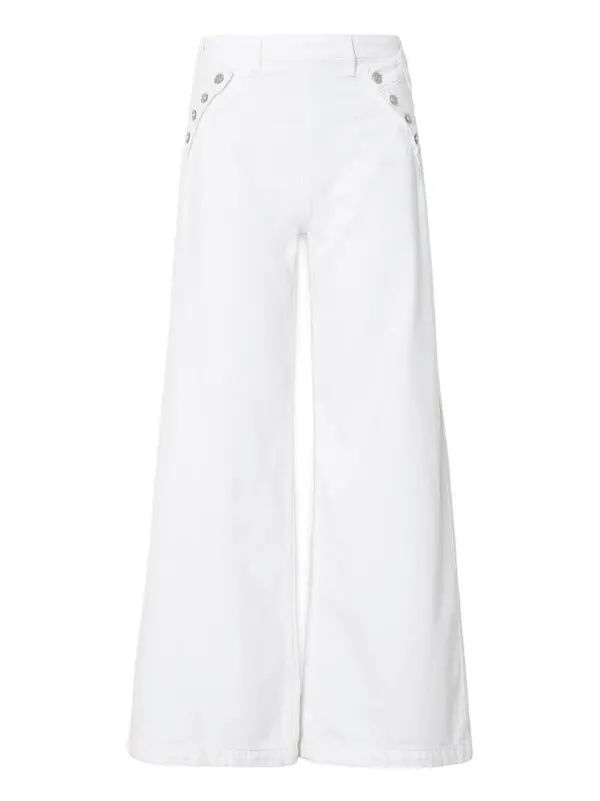 NOEND Dina High Waisted Wide Leg Jeans - White