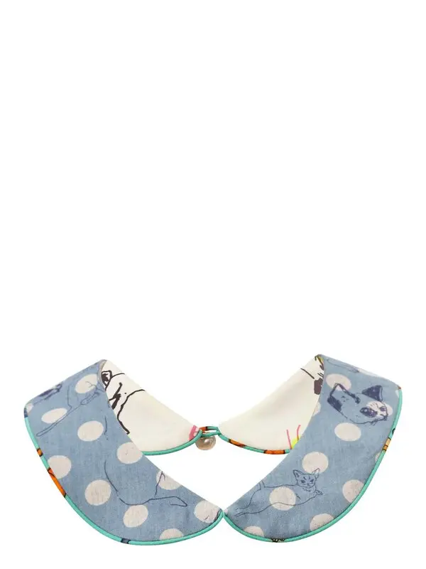 BY MOUMI Meow Meow Collar - White/blue