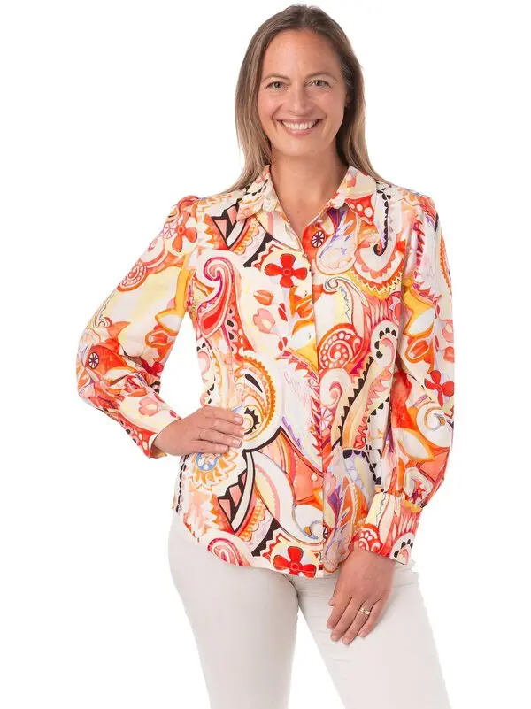FRANCHETTI BOND Ricciarda Paisley Swirl Shirt - Red