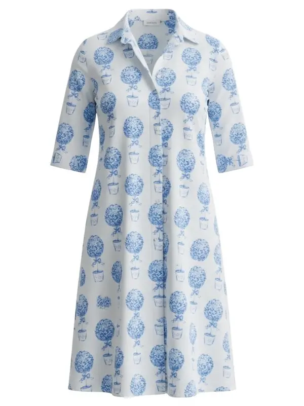 MARY MARSHMALLOW A-line Dress With Collared Neckline - Blue