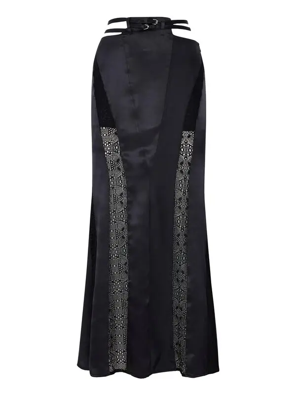 PCFG Pure Silk Long Skirt - Black