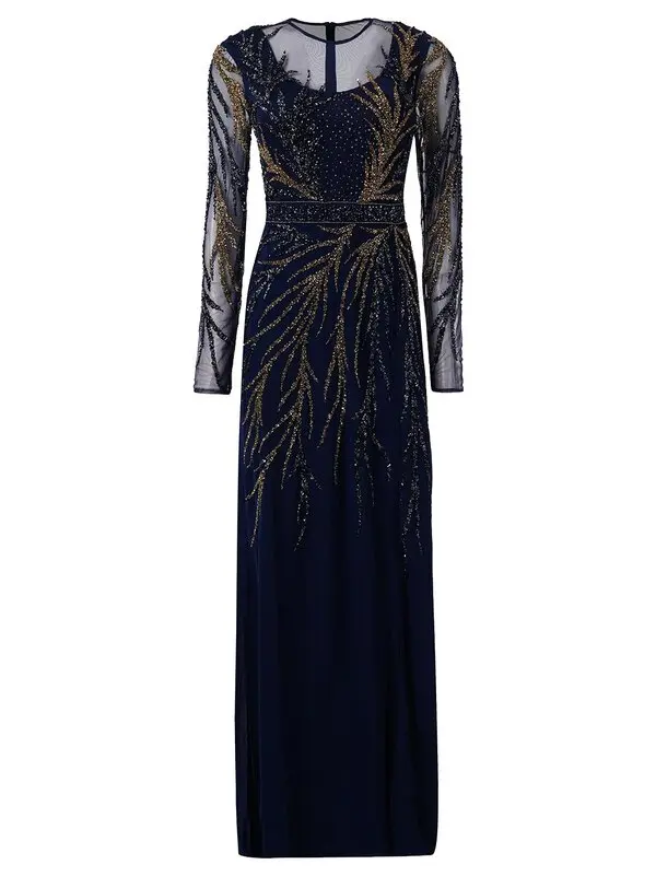 RAISHMA Paige Embellished Gown - Blue