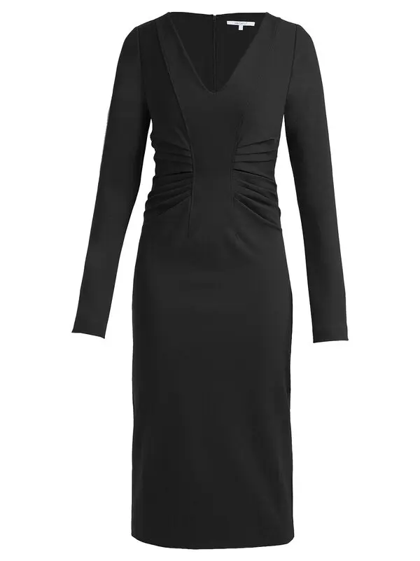 Santorelli Willa Long Sleeve Midi Dress - Black