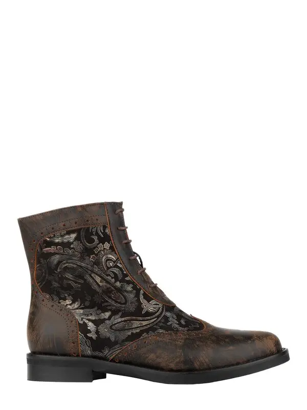 EMBASSY LONDON USA Mantis Embossed Ankle Boots - Gold/black/red