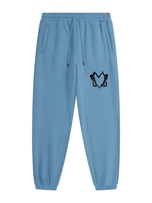 X ILONA BLUE Signature Streetware Fleece Joggers - Black/blue/white