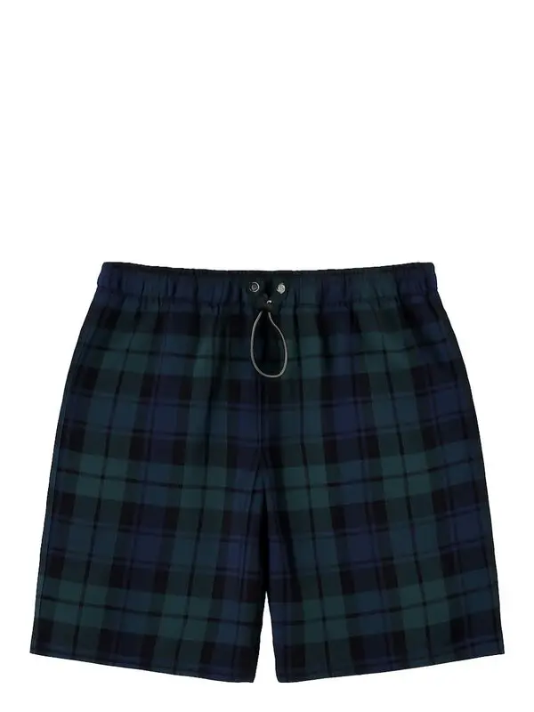 ÉCLECTIQUE Plaid Slim Fit Shorts - Green/blue