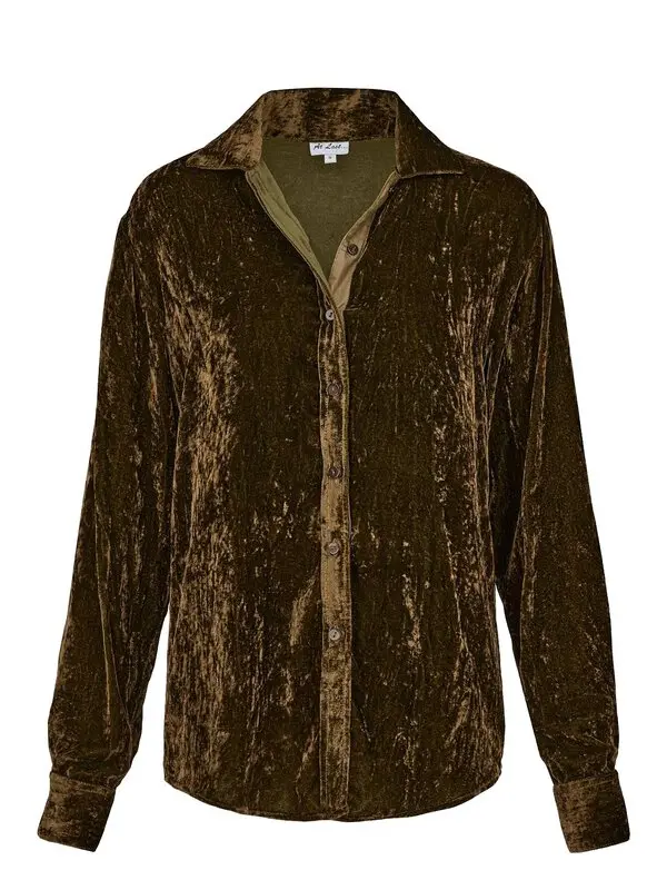 AT LAST... Silk Velvet Karen Shirt - Green
