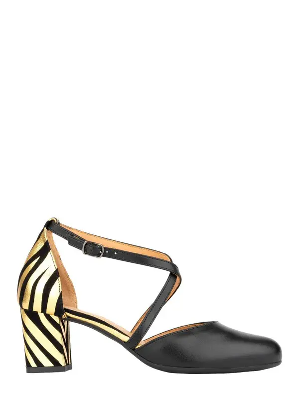 EMBASSY LONDON USA Dannii Block Heel - Gold/black