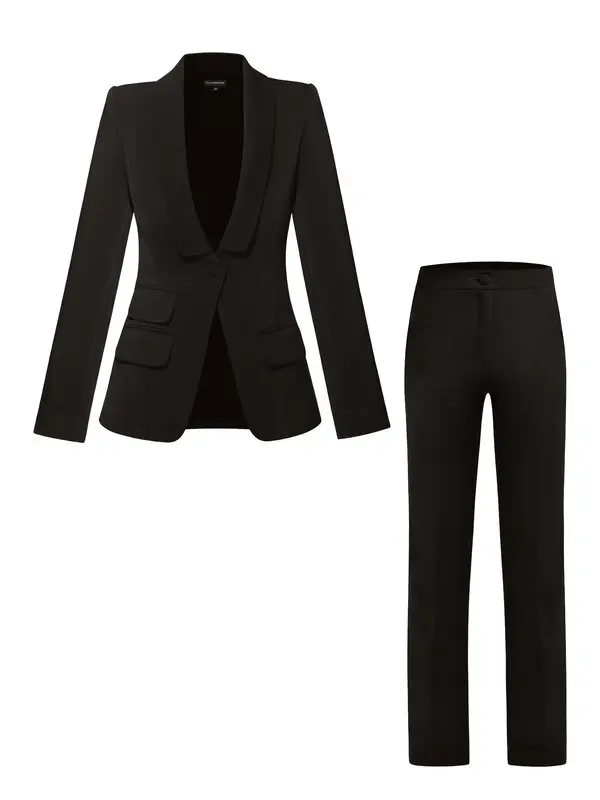 TIA DORRAINE Vision Tailored Blazer & Trousers Suit - Black